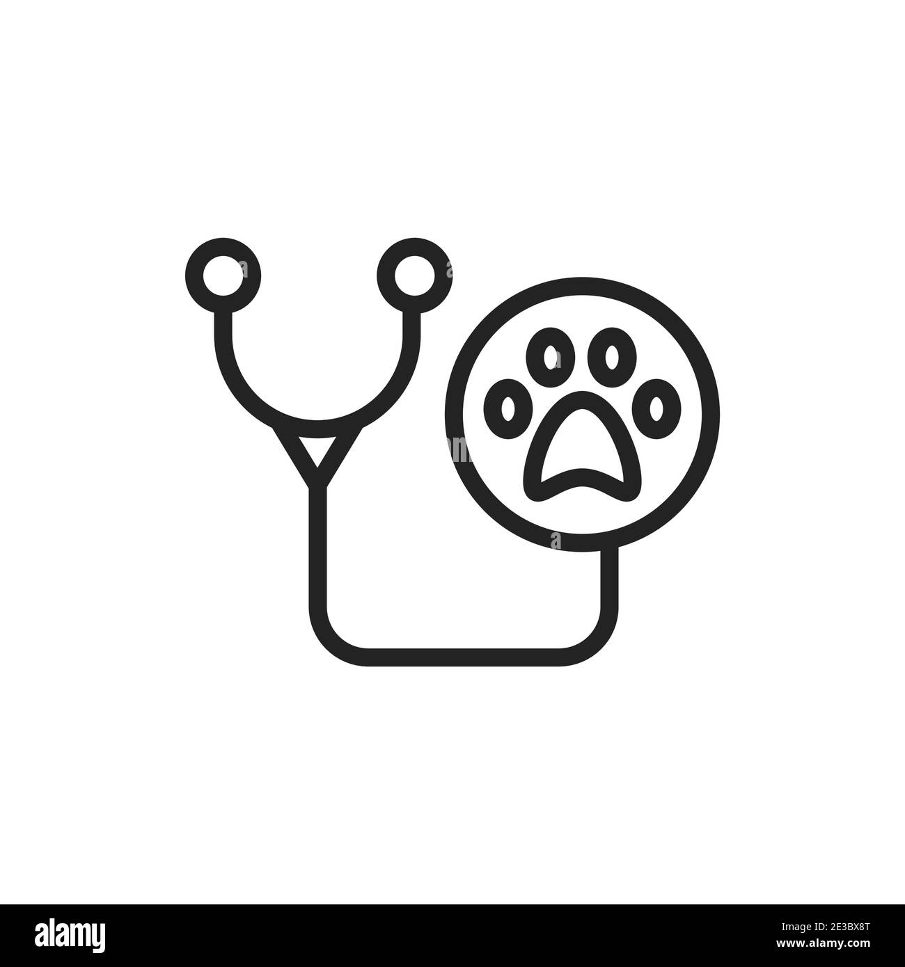 Animal checkup black line icon. Isolated vector element. Outline ...