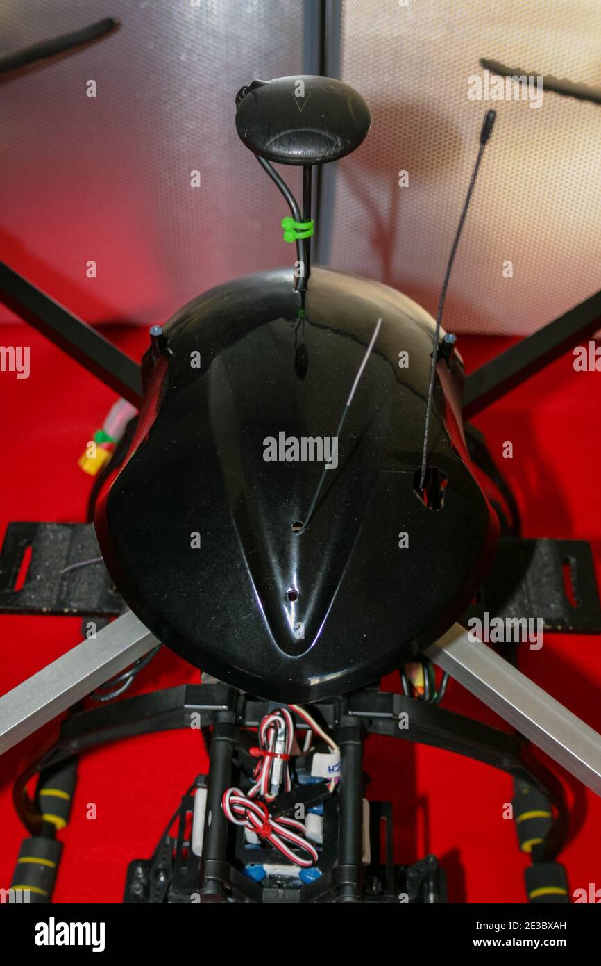 A big drone cargo transport prototype showing different electronic ...