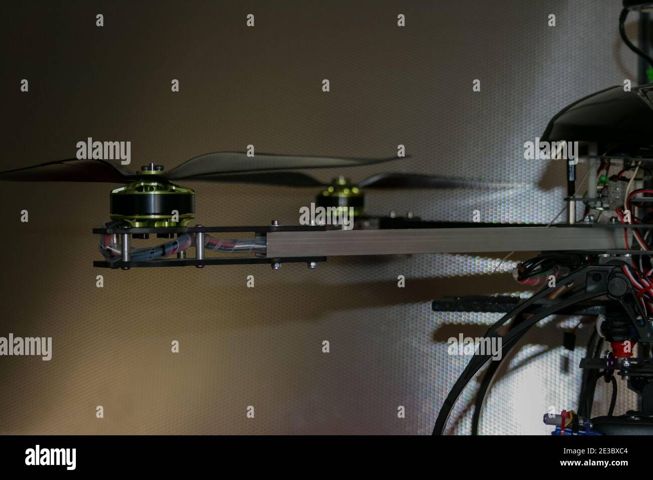 A big drone cargo transport prototype showing different electronic ...