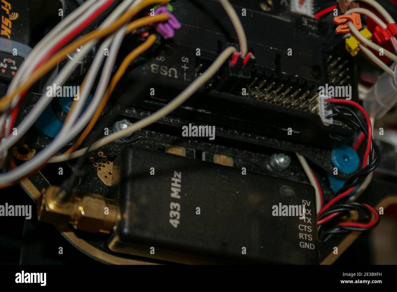 A big drone cargo transport prototype showing different electronic ...