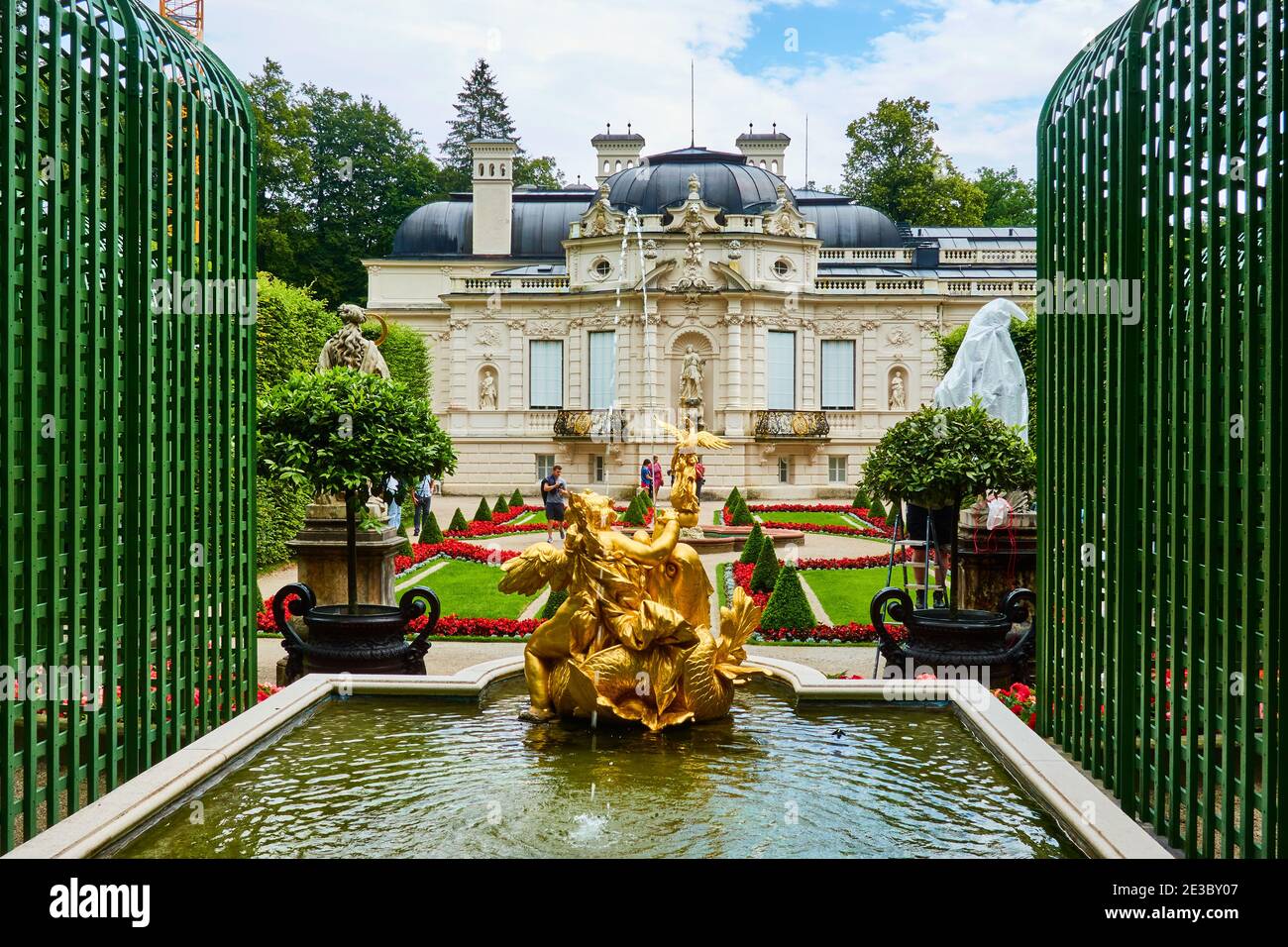 Garmisch-Partenkirchen, Gemany, August 7., 2019: Side view on Linderhof ...