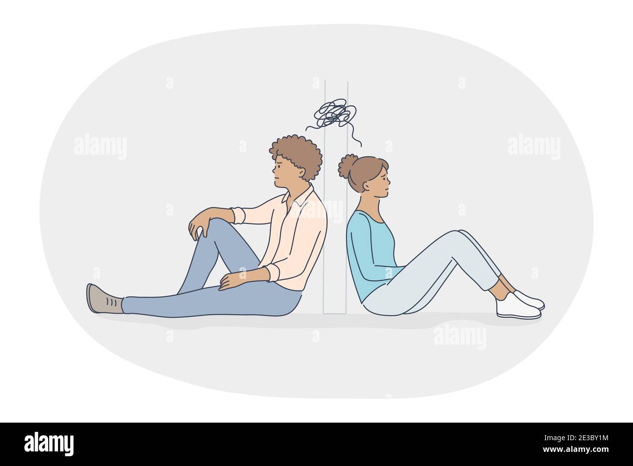 Misunderstanding, quarrelling, fighting concept. Young unhappy couple ...