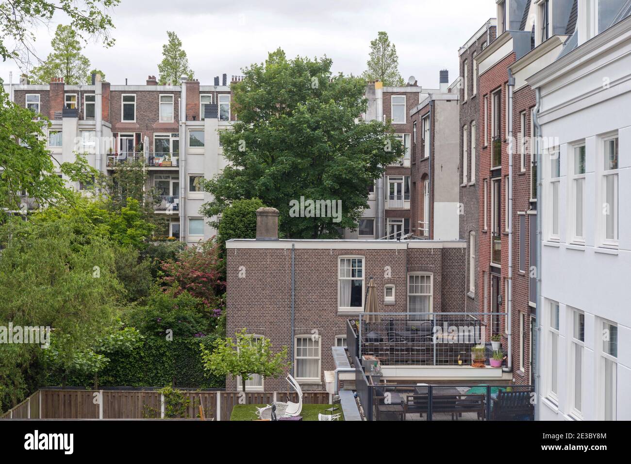 Rear View of Residential Houses in Amsterdam Netherlands Stock Photo ...