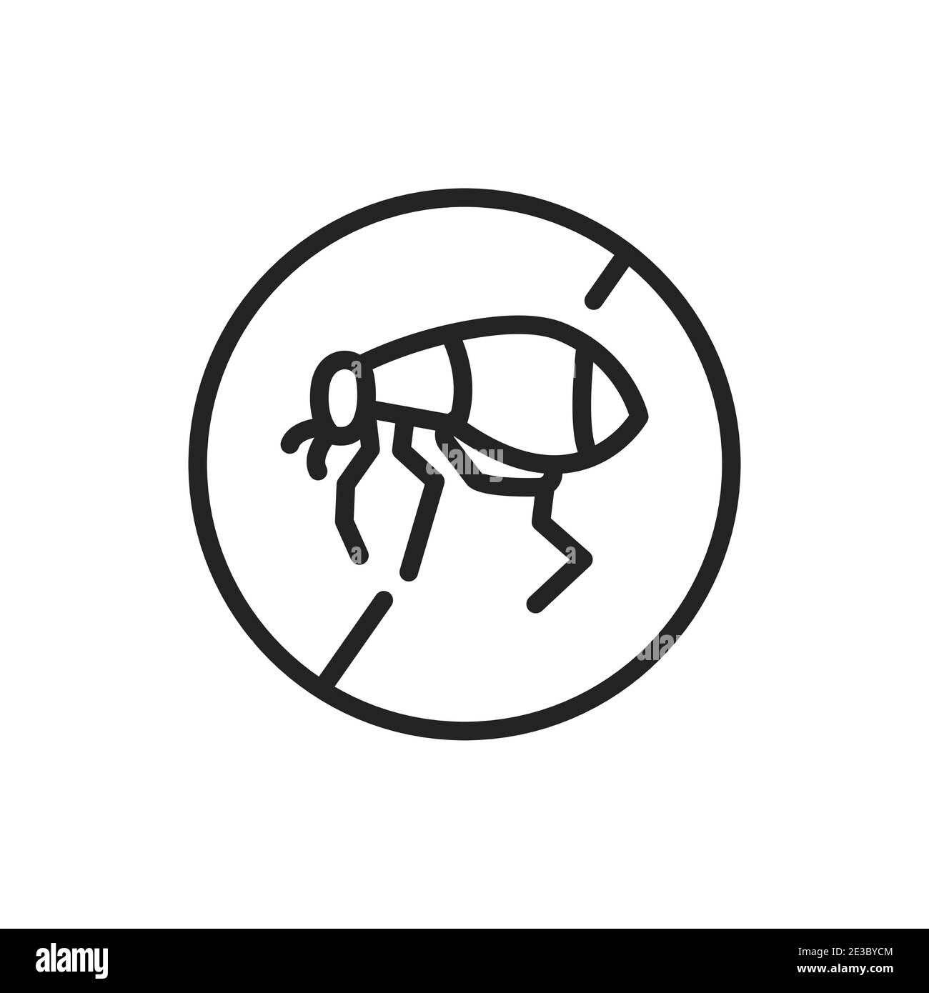 Flea destruction black line icon. Isolated vector element. Outline ...