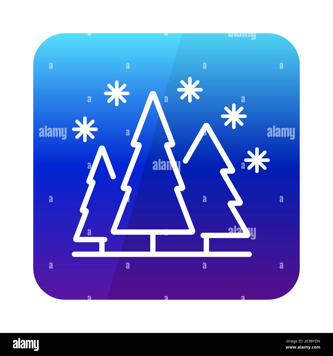 Snow forest vector icon. Winter sign. Graph symbol for travel and ...