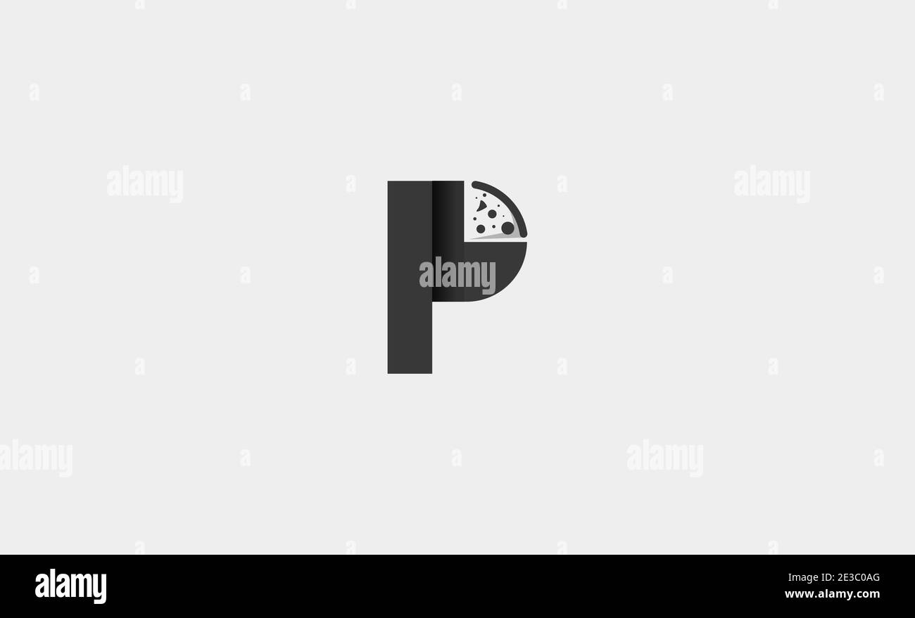 Letter P Pizza Logo Design Vector Illustration Stock Vector Image & Art ...