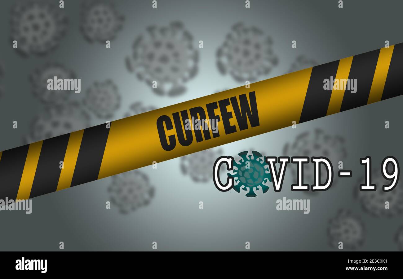3D rendering illustration of curfew concept due to Coronavirus COVID-19 ...