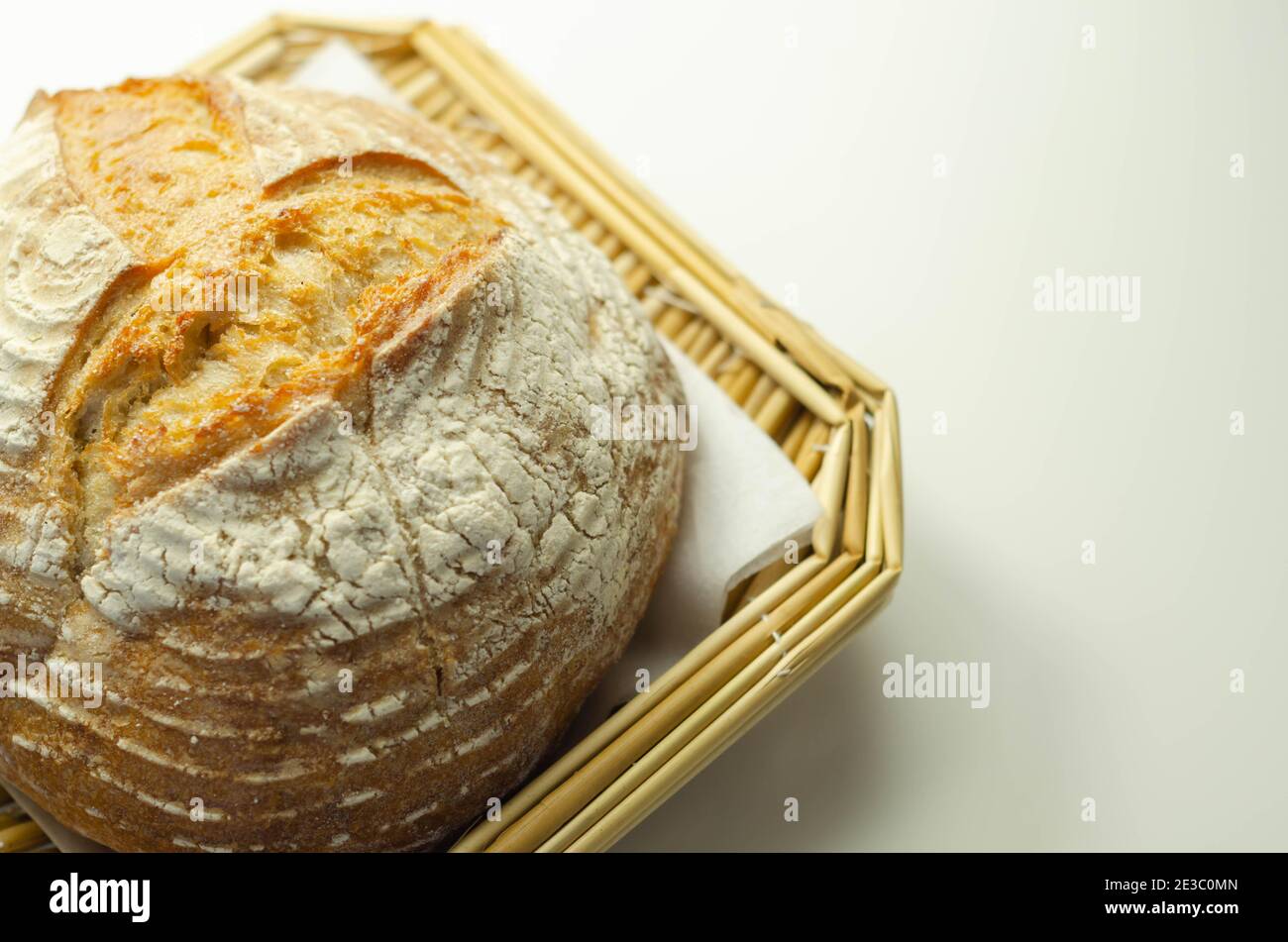Traditional round loaf of bread baked according to a classic recipe ...