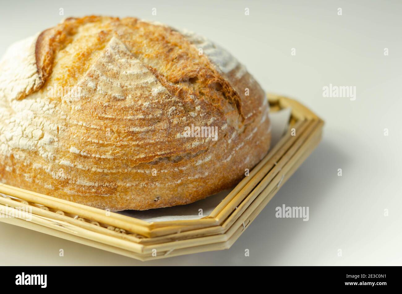 Traditional round loaf of bread baked according to a classic recipe ...