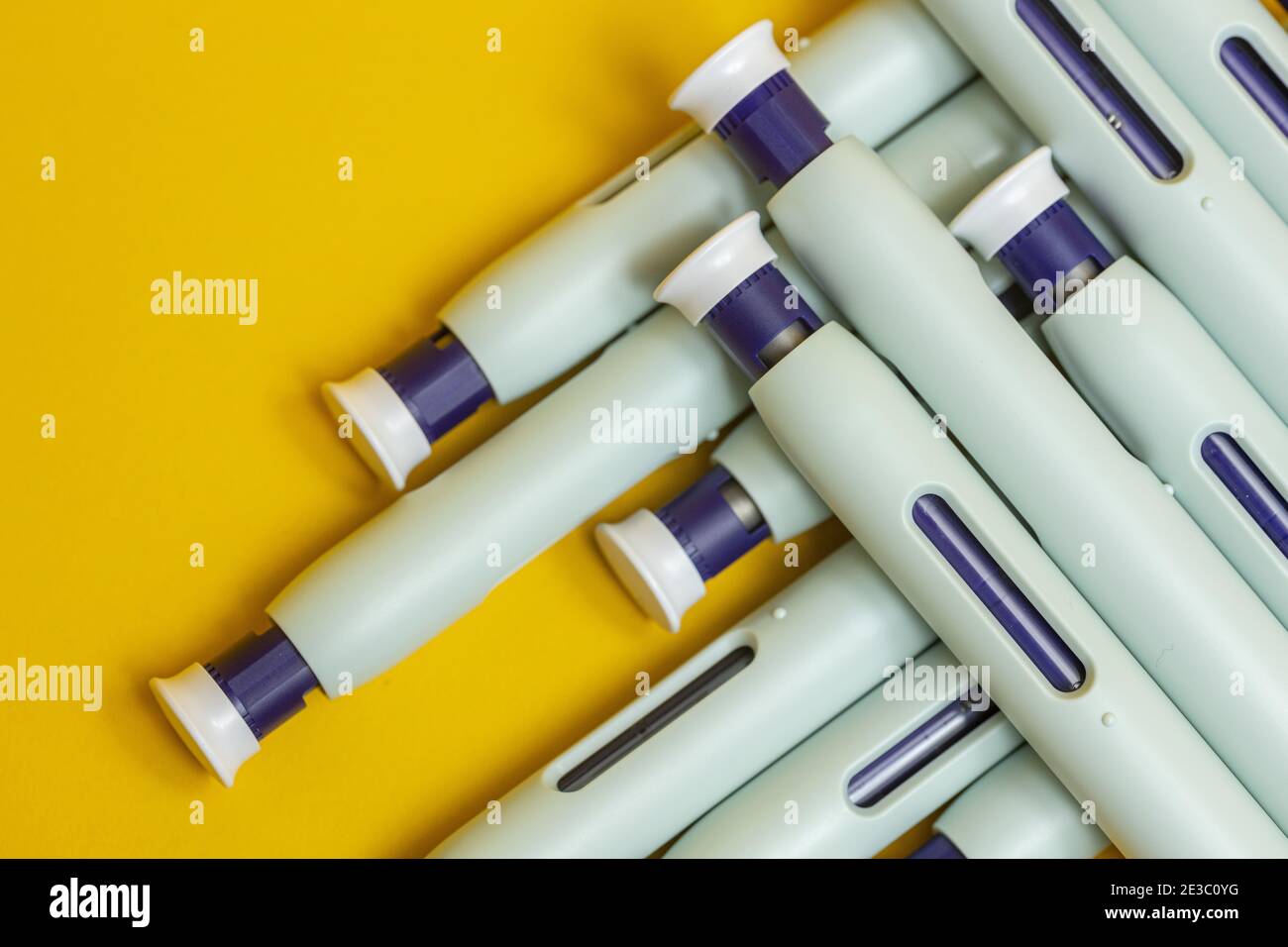 Studio medical equipment still life concept with self application ...