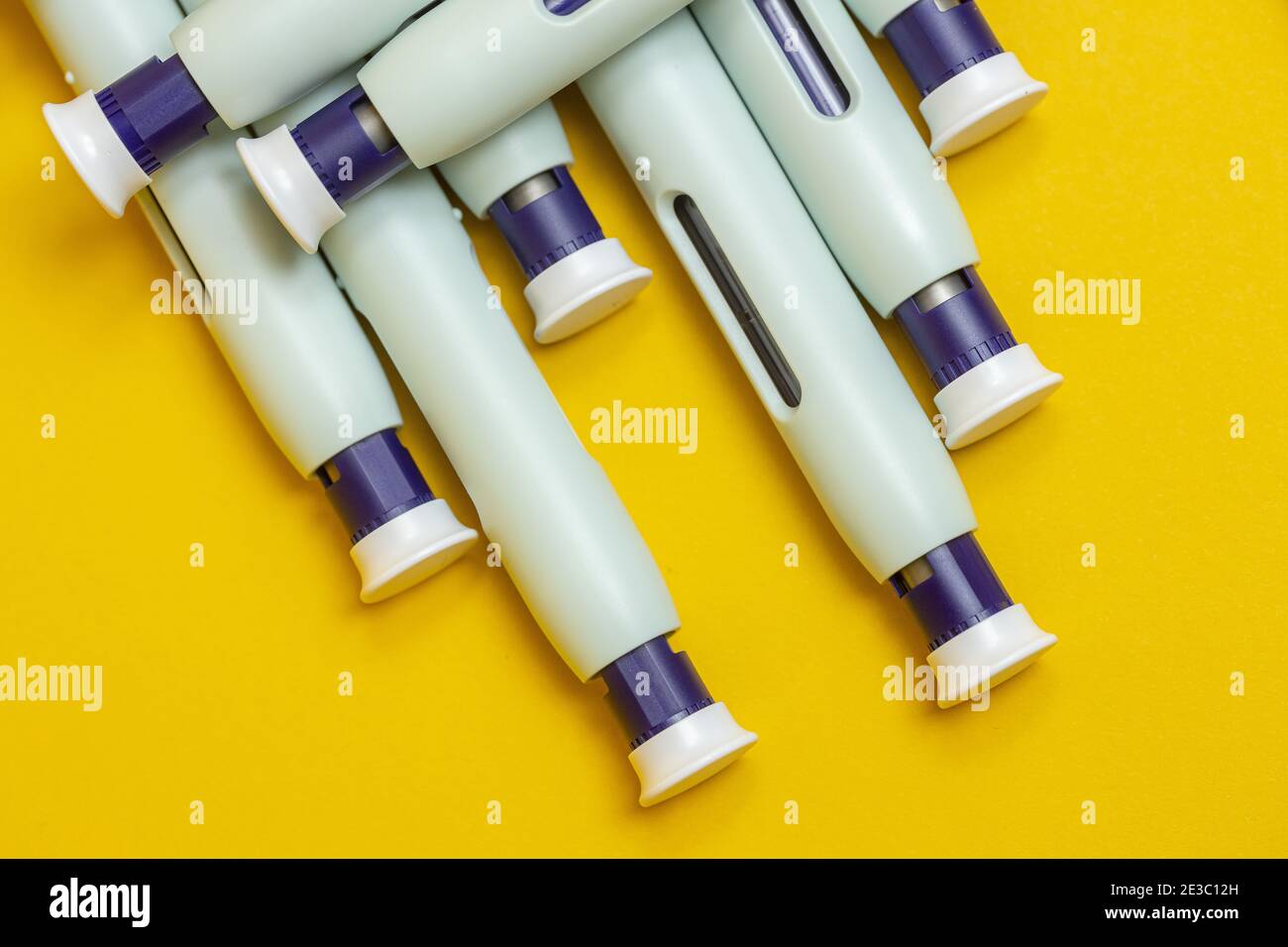 Studio medical equipment still life concept with self application ...