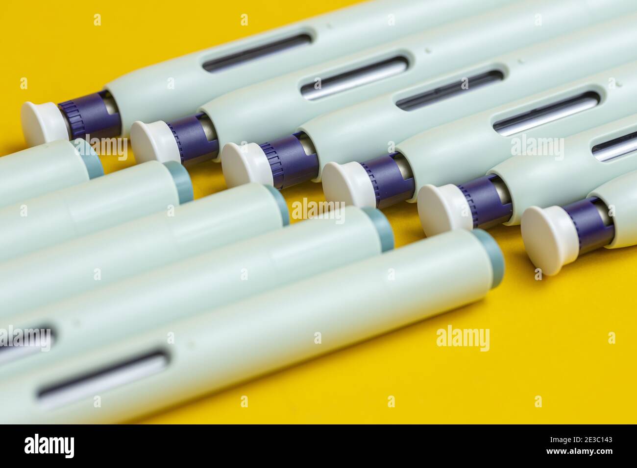 Studio medical equipment still life concept with self application ...