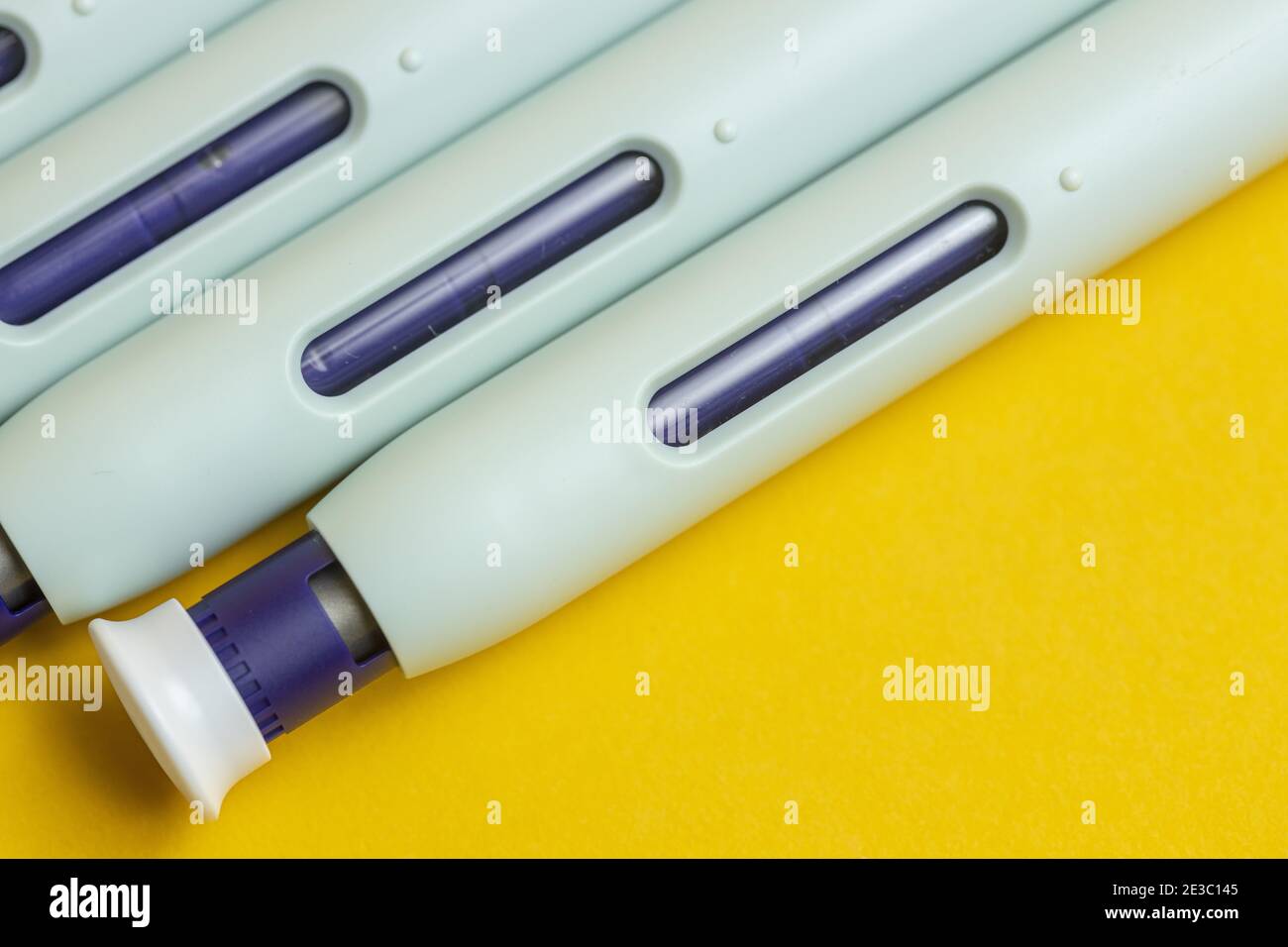 Studio medical equipment still life concept with self application ...