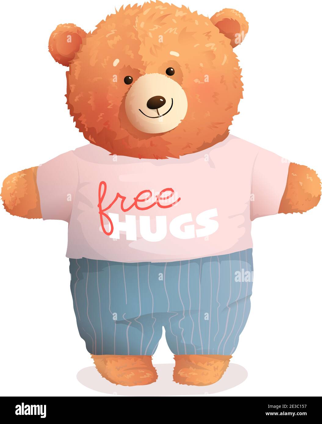 Boy Hugging Teddy Bear Stock Vector Images - Alamy