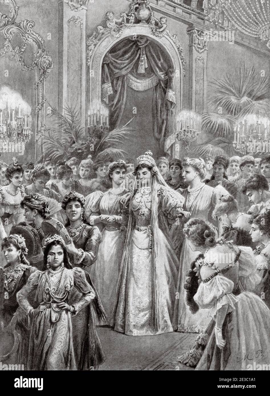 Interior of the haren on the wedding day of Princess Hadidja Hanen ...
