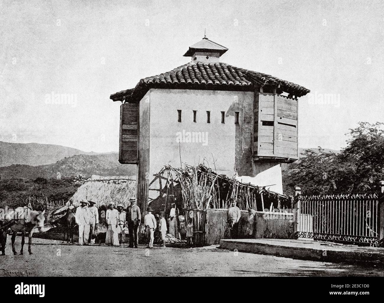 Old photograph of Fort Jarayo at the entrance to Santiago de Cuba on ...