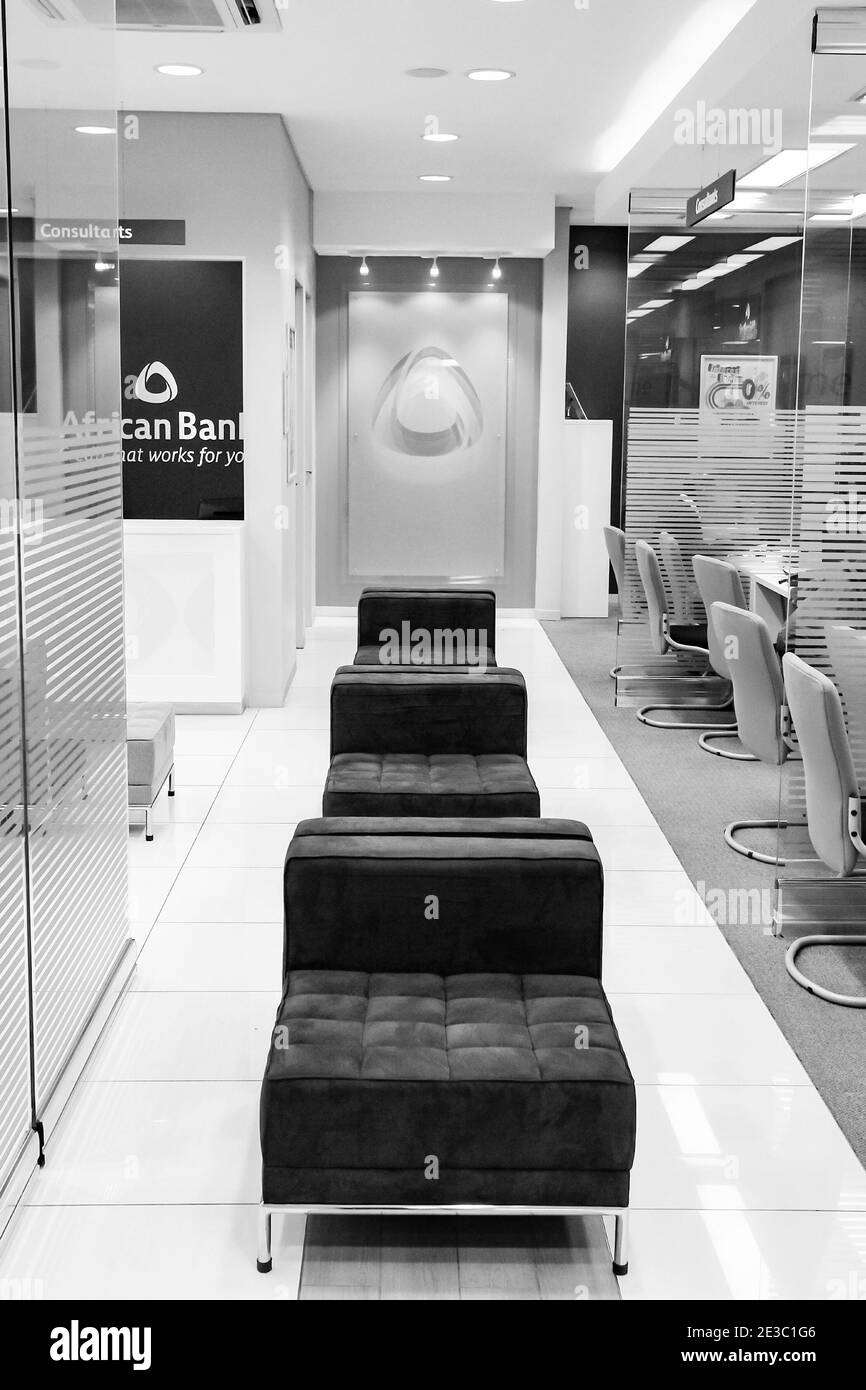 Inside bank queue Black and White Stock Photos & Images - Alamy