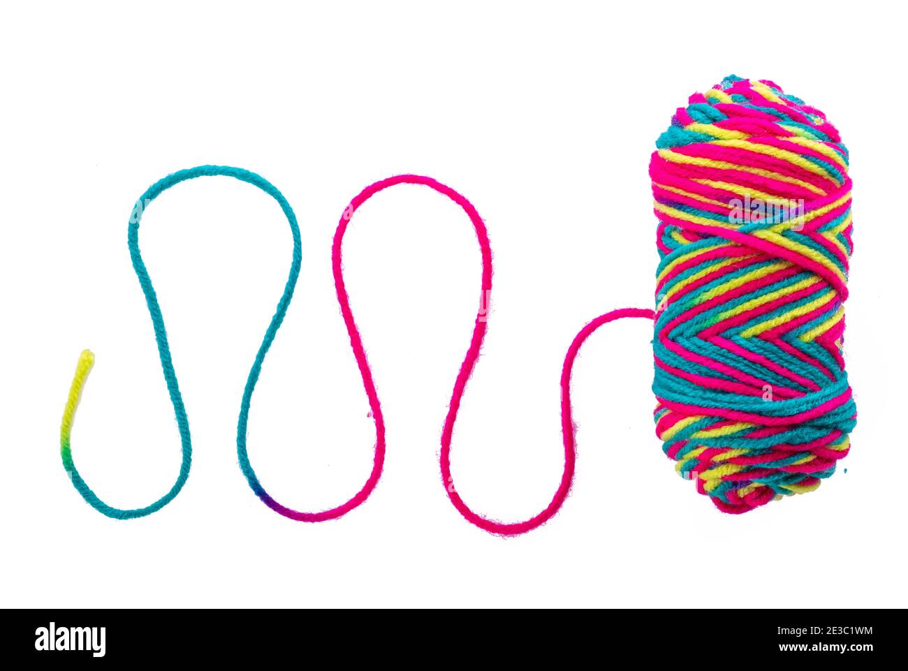 Colorful wool yarn ball isolated on white background Stock Photo - Alamy