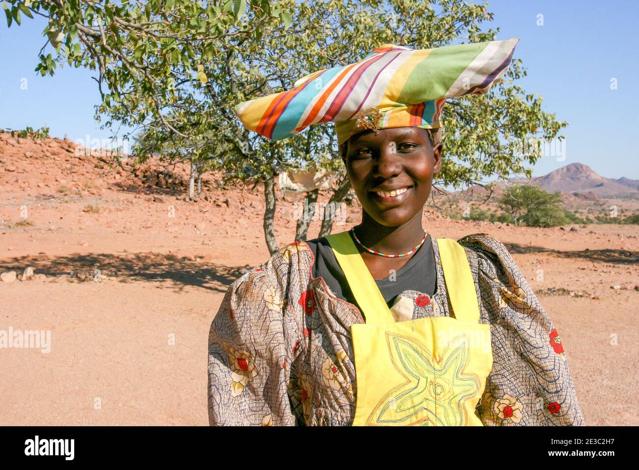 Portrait of Herero woman in traditional dress. The very particular ...