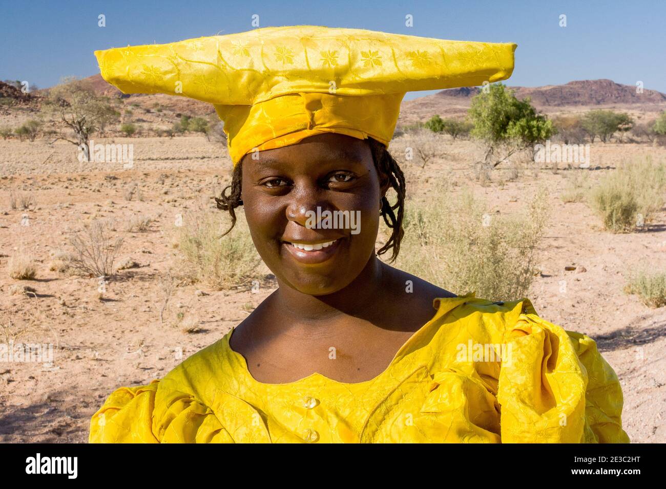 Portrait of Herero woman in traditional dress. The very particular ...