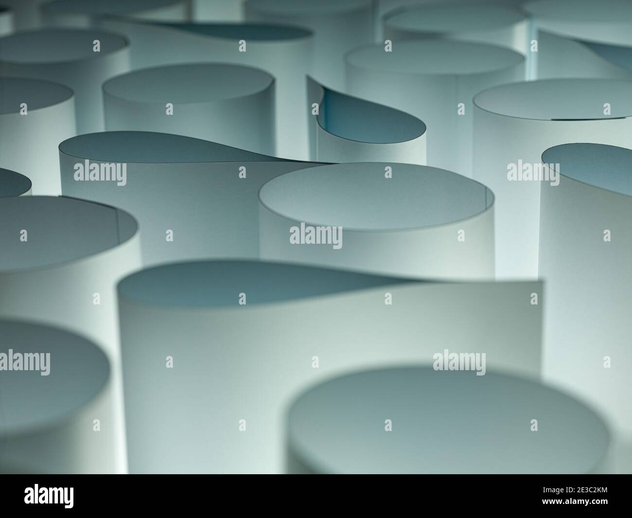 Elliptical rolls of white paper macro background detail Stock Photo - Alamy