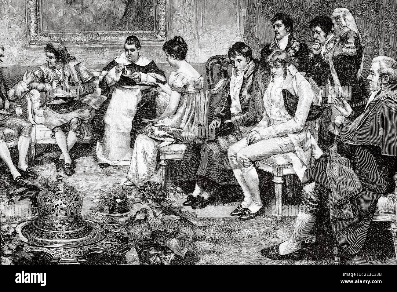 Private music concert in high society at the beginning of the 19th ...