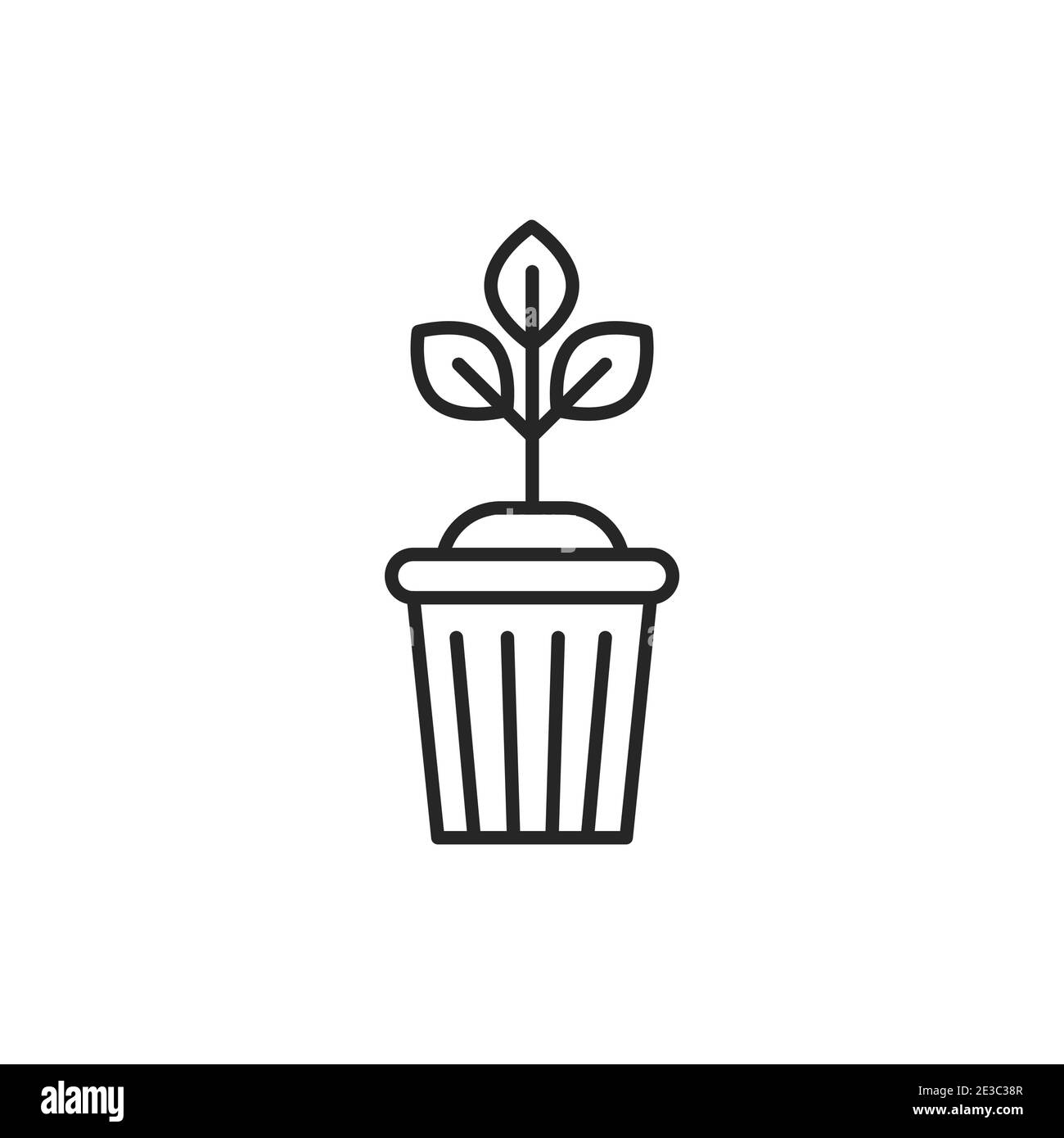 Plant in pot color line icon. Pictogram for web page, mobile app, promo ...