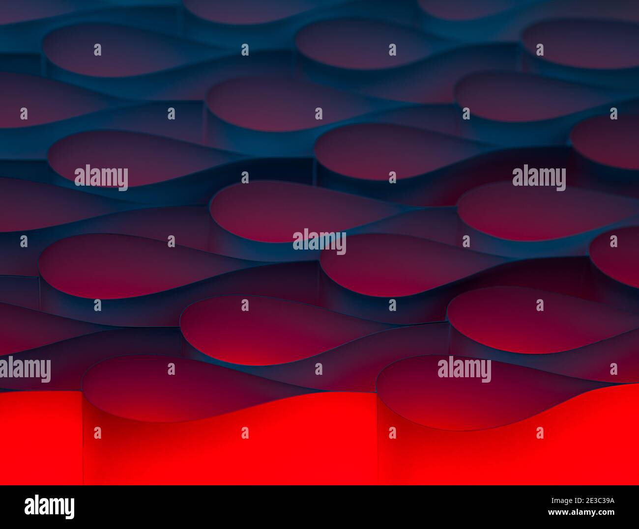 Paper tears photographed in the studio with red backlit and blue light ...