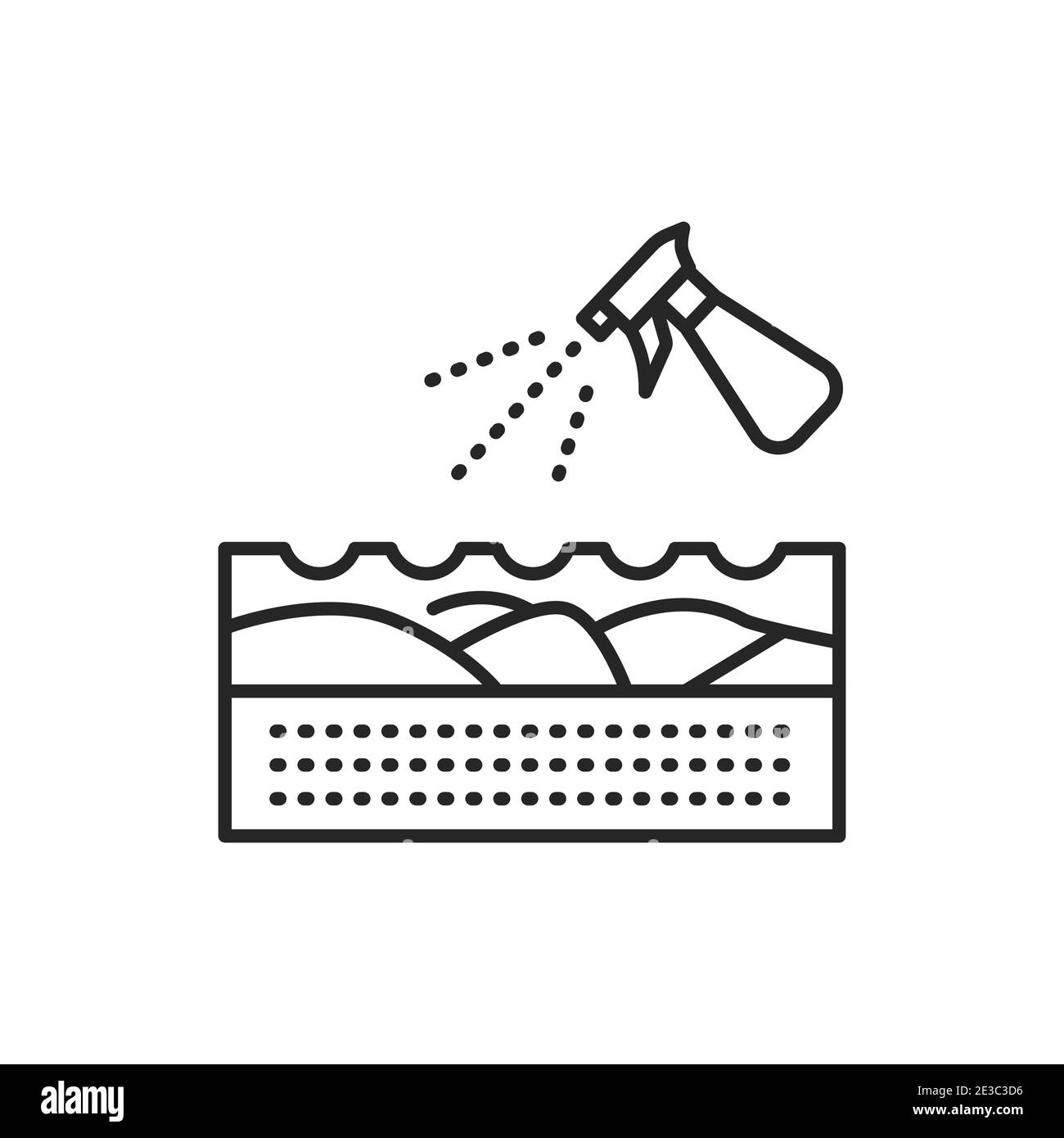 Splashing soil color line icon. Pictogram for web page, mobile app ...