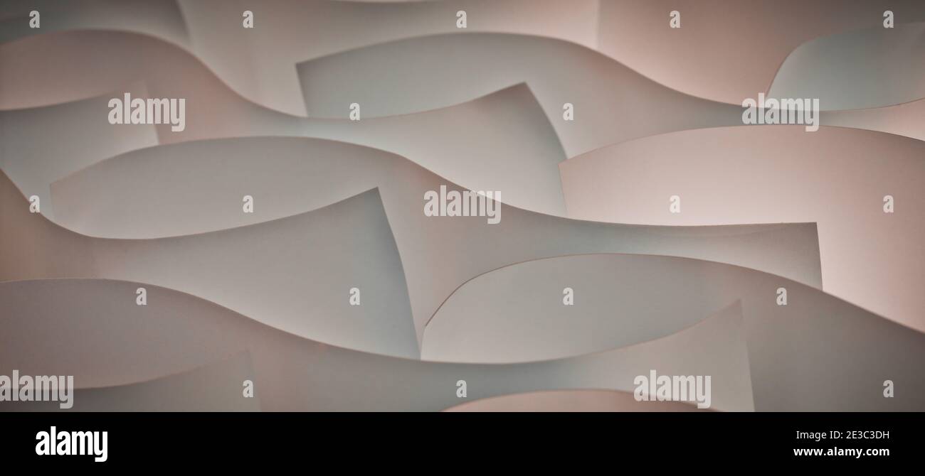 Abstract image of sheets white paper wave shape Stock Photo - Alamy