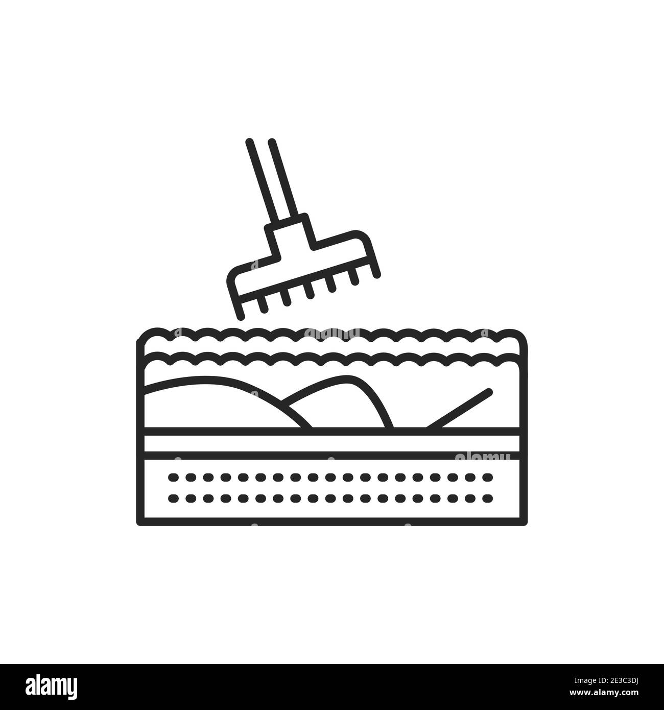 Loosen the soil color line icon. Pictogram for web page, mobile app ...