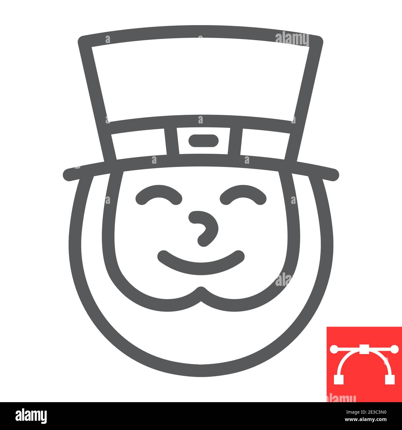 Leprechaun Irish Character line icon, St. Patricks day and holiday ...