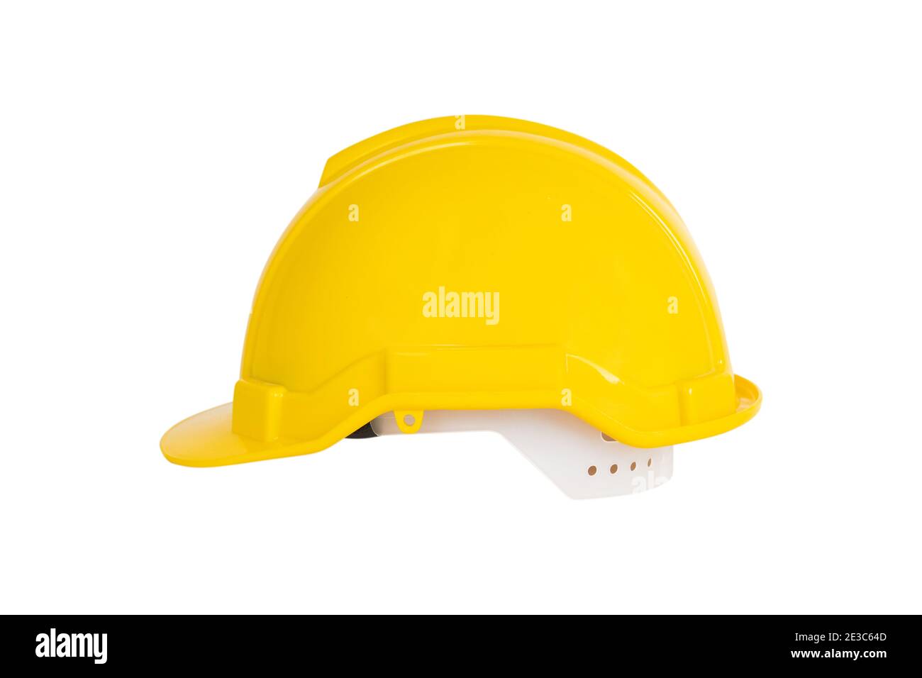 Yellow construction helmet isolated of worker on white background Stock ...