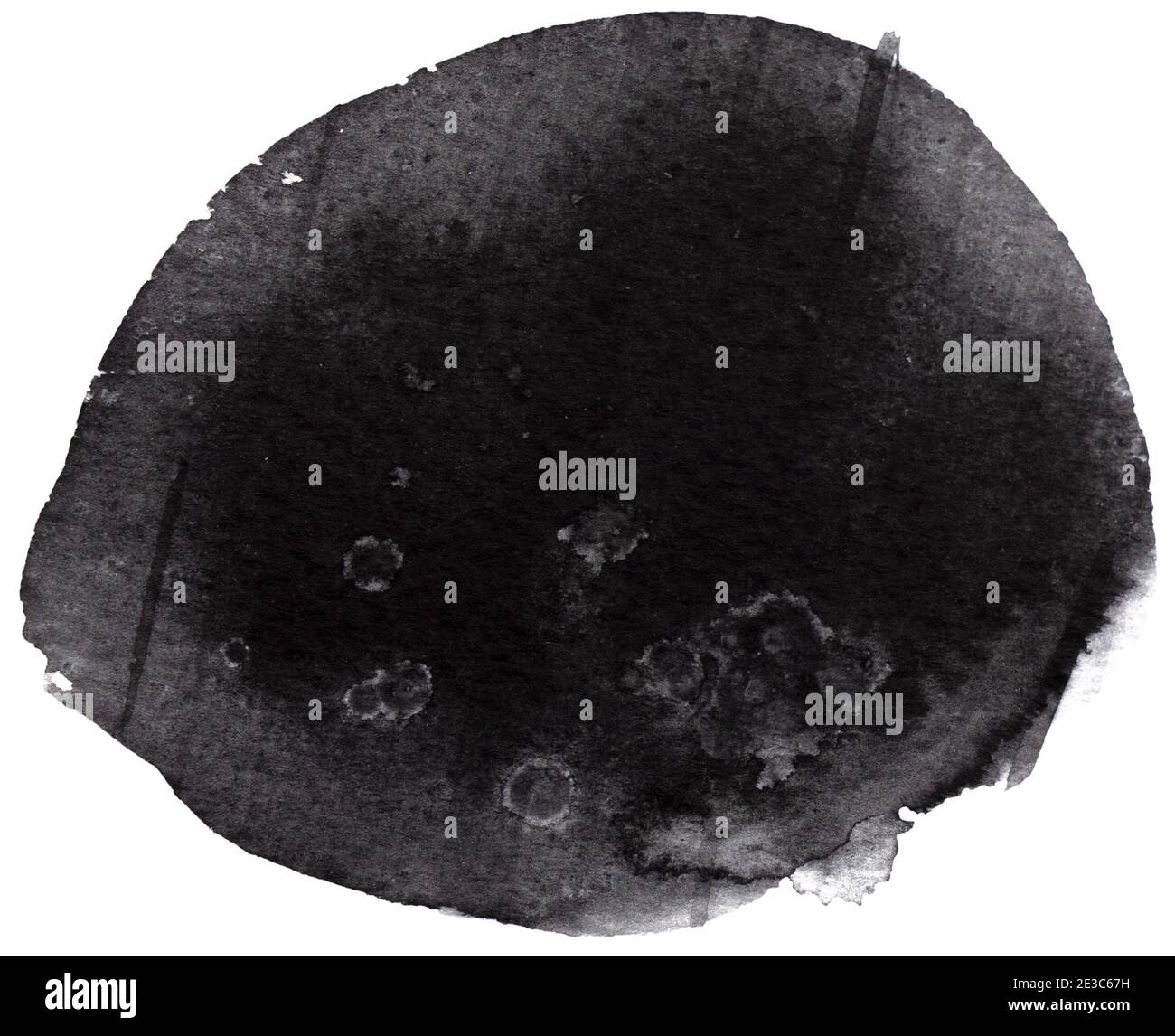 Watercolor black paint texture abstract shape. Isolated on white Stock ...