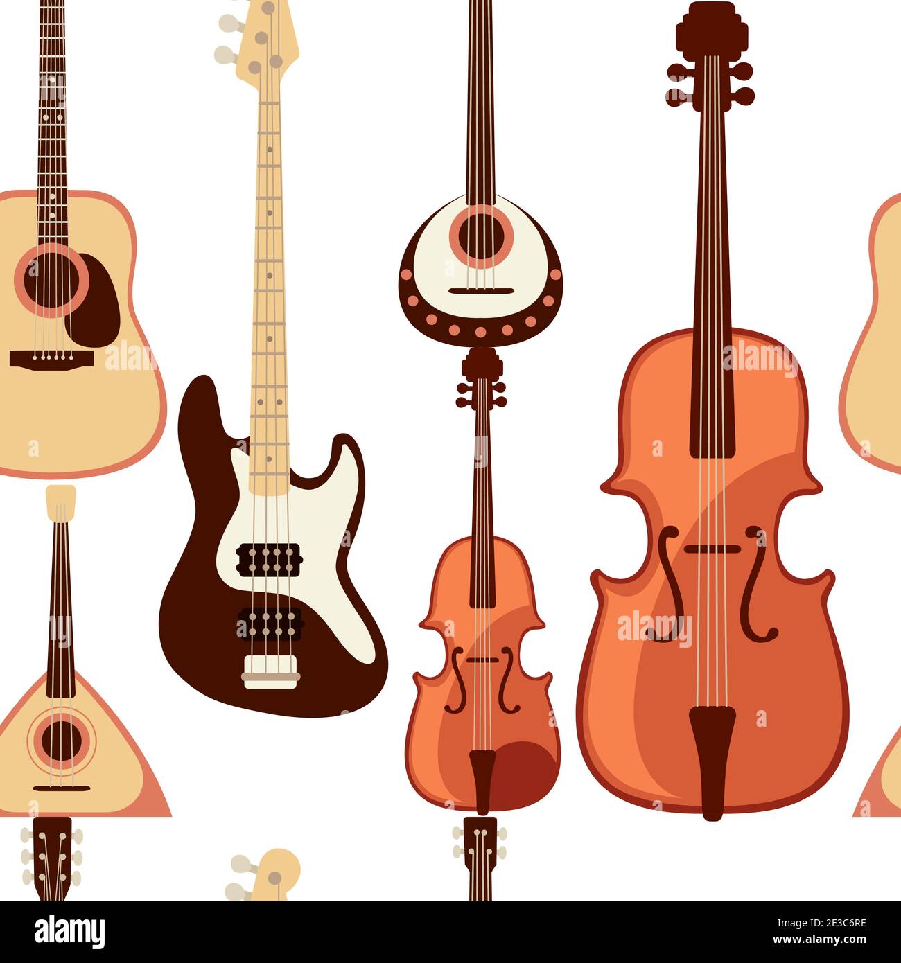 Seamless pattern of classical musical instrument collection cartoon ...
