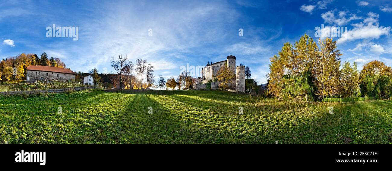 The Presule Castle is an example of Tyrolean Gothic architecture. Fiè ...
