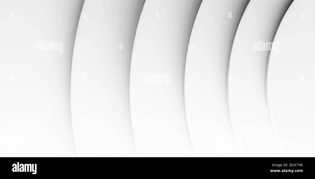 abstract white curve geometric round shape 3d render illustration Stock ...