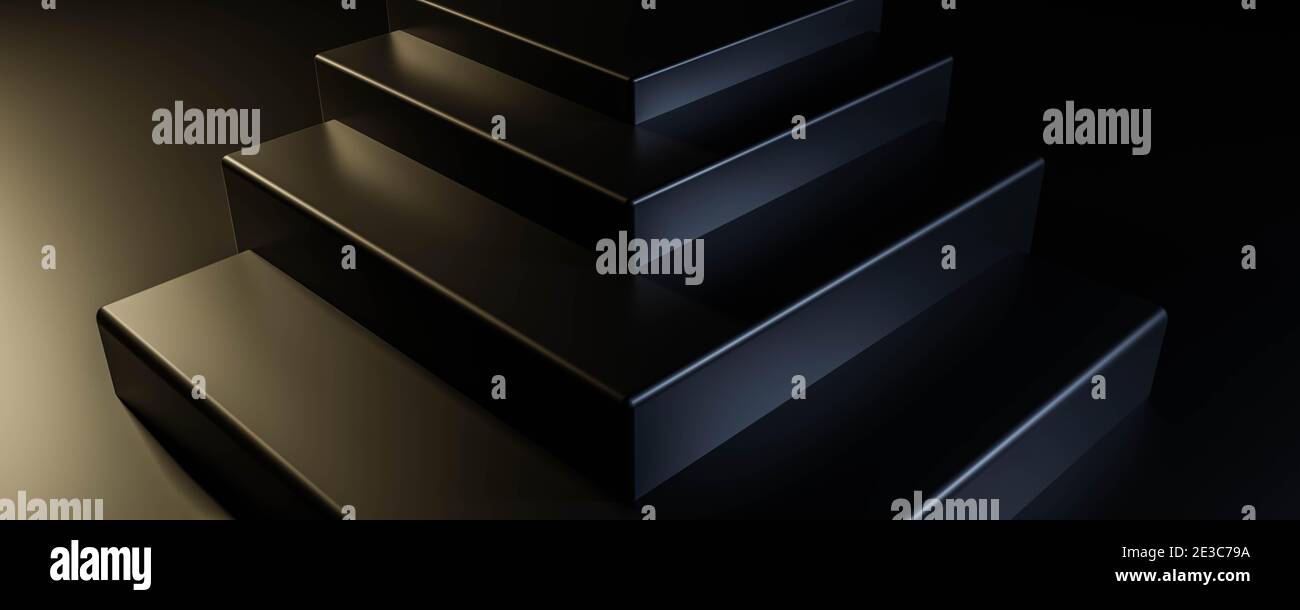 black cube boxes geometric minimalistic design 3d render illustration ...