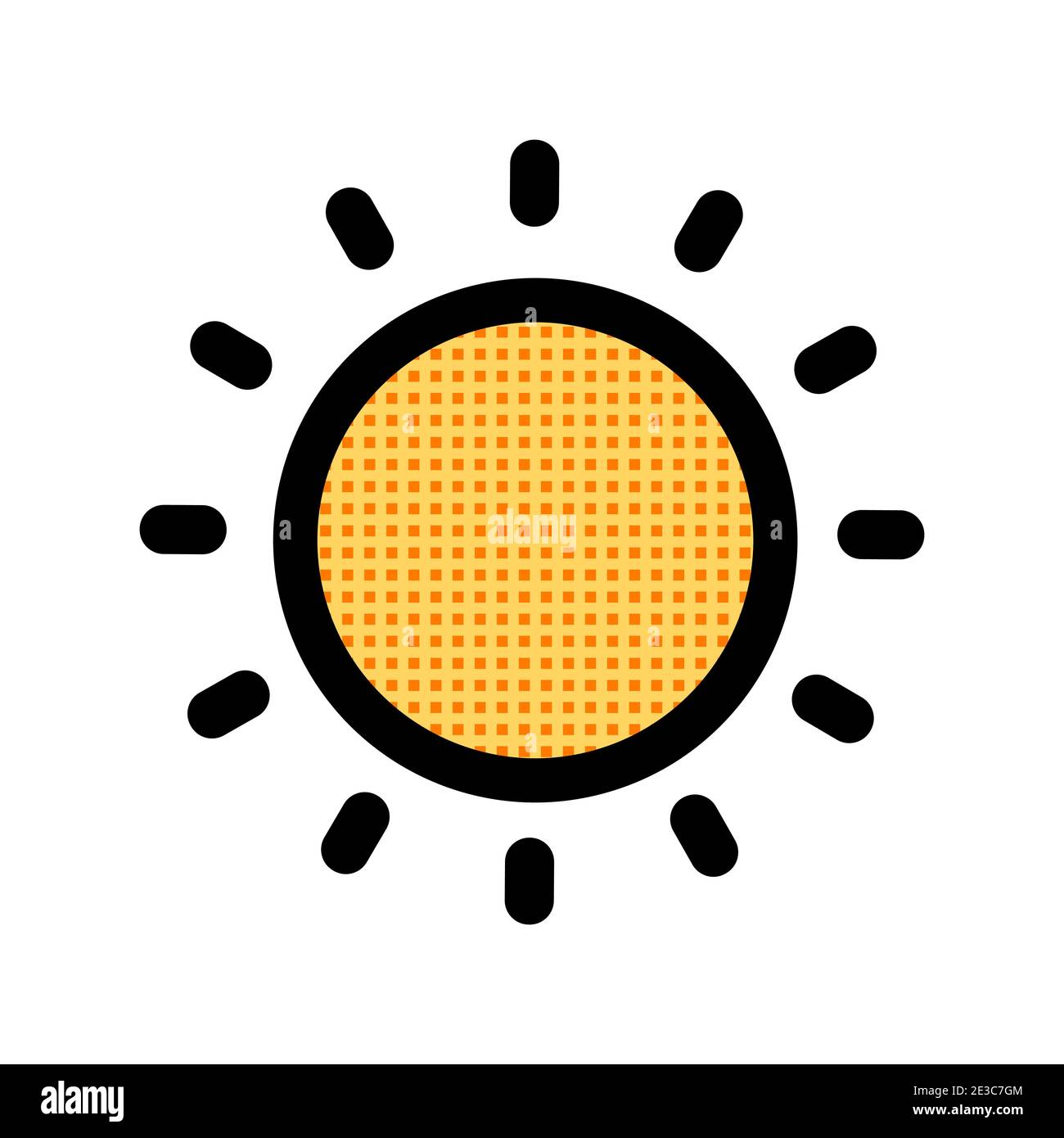 Hot sun icon. Summer symbol. Vector isolated illustration on white ...