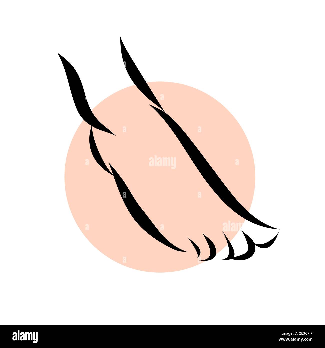 Icon of female feet for pedicure. Line drawing on a white background ...