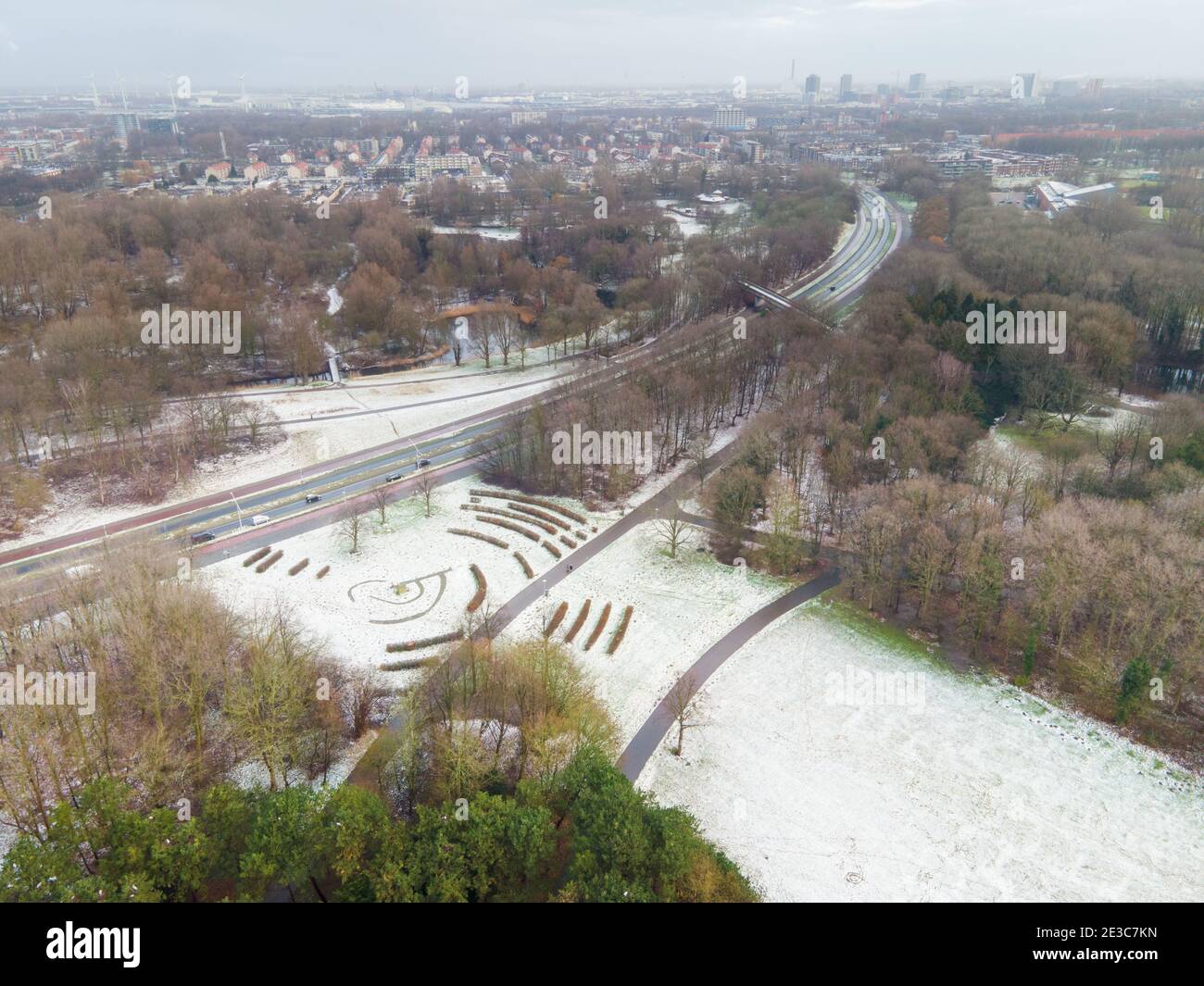 Sloterpark in Osdorp area in Amsterdam with snow Stock Photo - Alamy