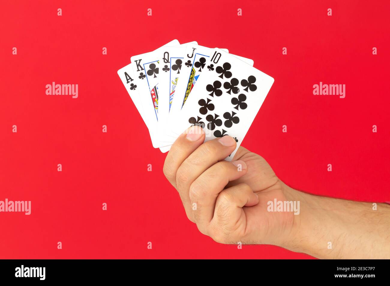 Hand holding royal flush hi-res stock photography and images - Alamy