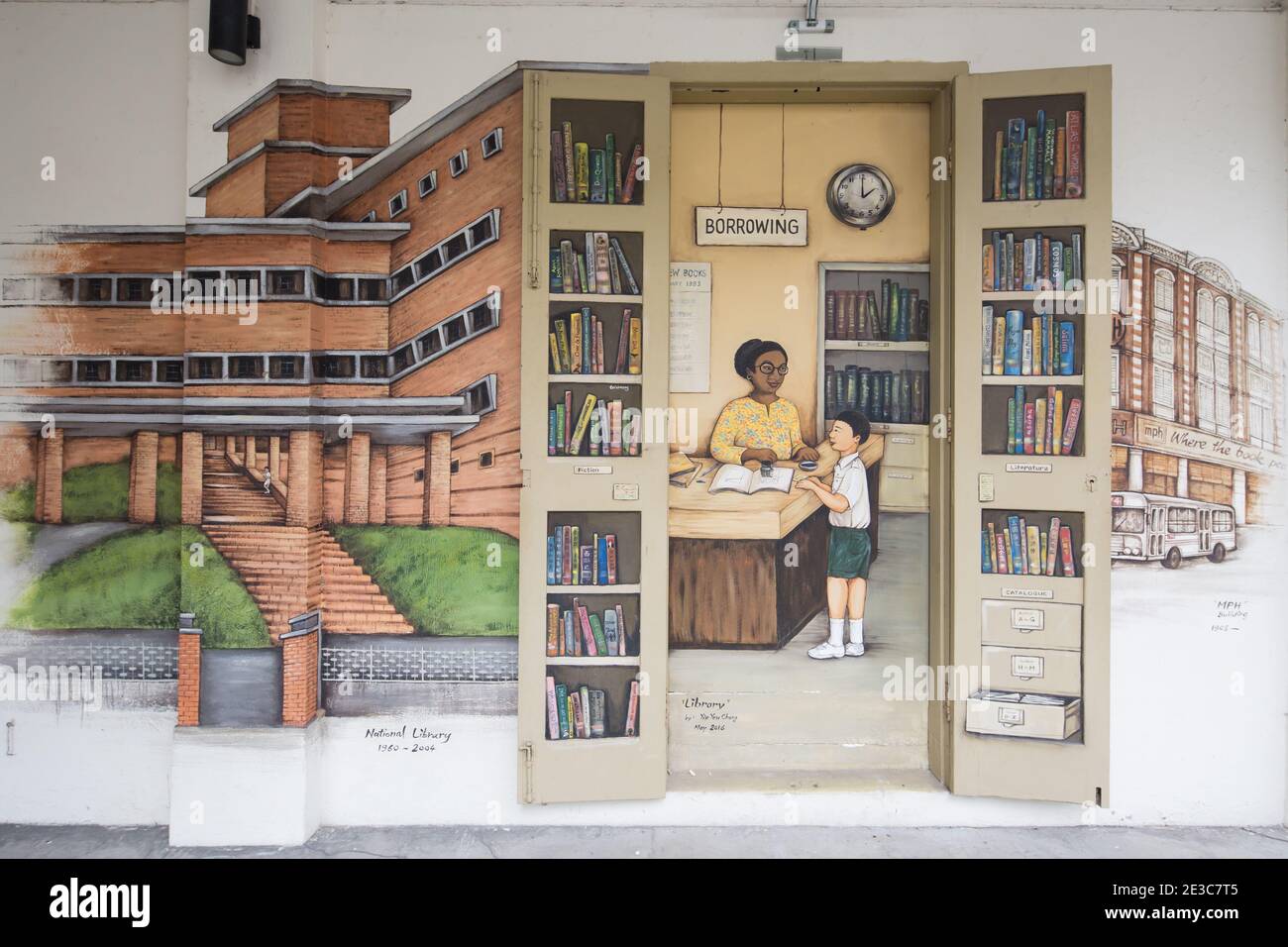 Colourful wall art murals by Singapore street artist Yip Yew Chong ...