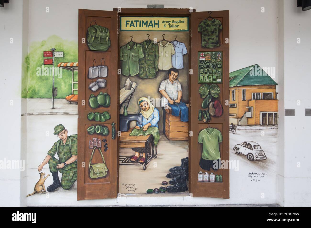 Colourful wall art murals by Singapore street artist Yip Yew Chong ...