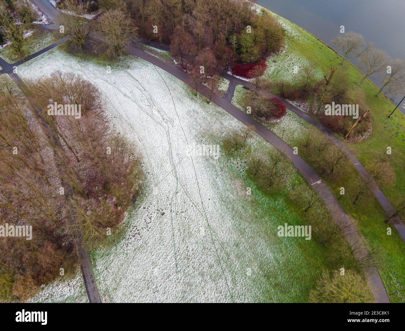 Sloterpark in Osdorp area in Amsterdam with snow Stock Photo - Alamy