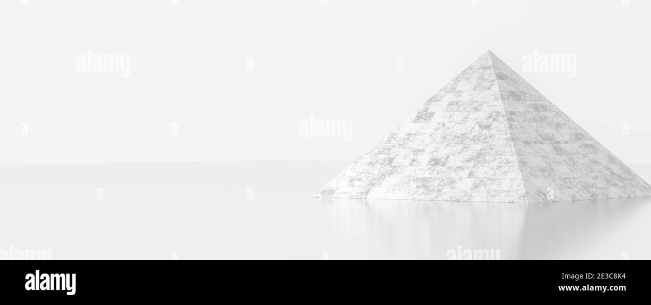 abstract pyramid concrete surface architecture 3d render illustration ...