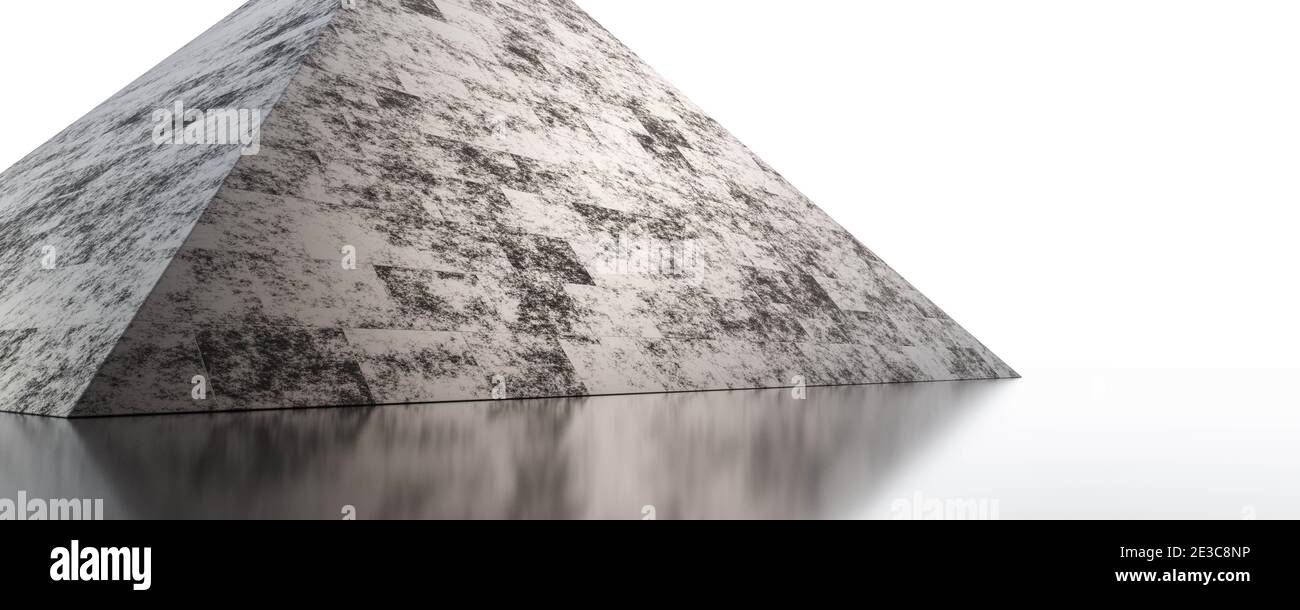 Abstract concrete pyramid architecture 3d render illustration Stock ...