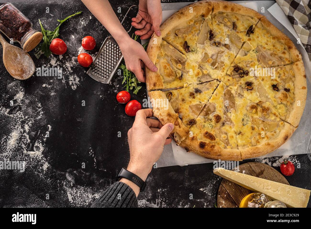 Man eating cheese slices hi-res stock photography and images - Alamy