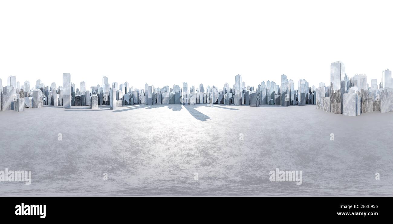 abstract city 360 degree panorama with equi rectangular projection 3d ...