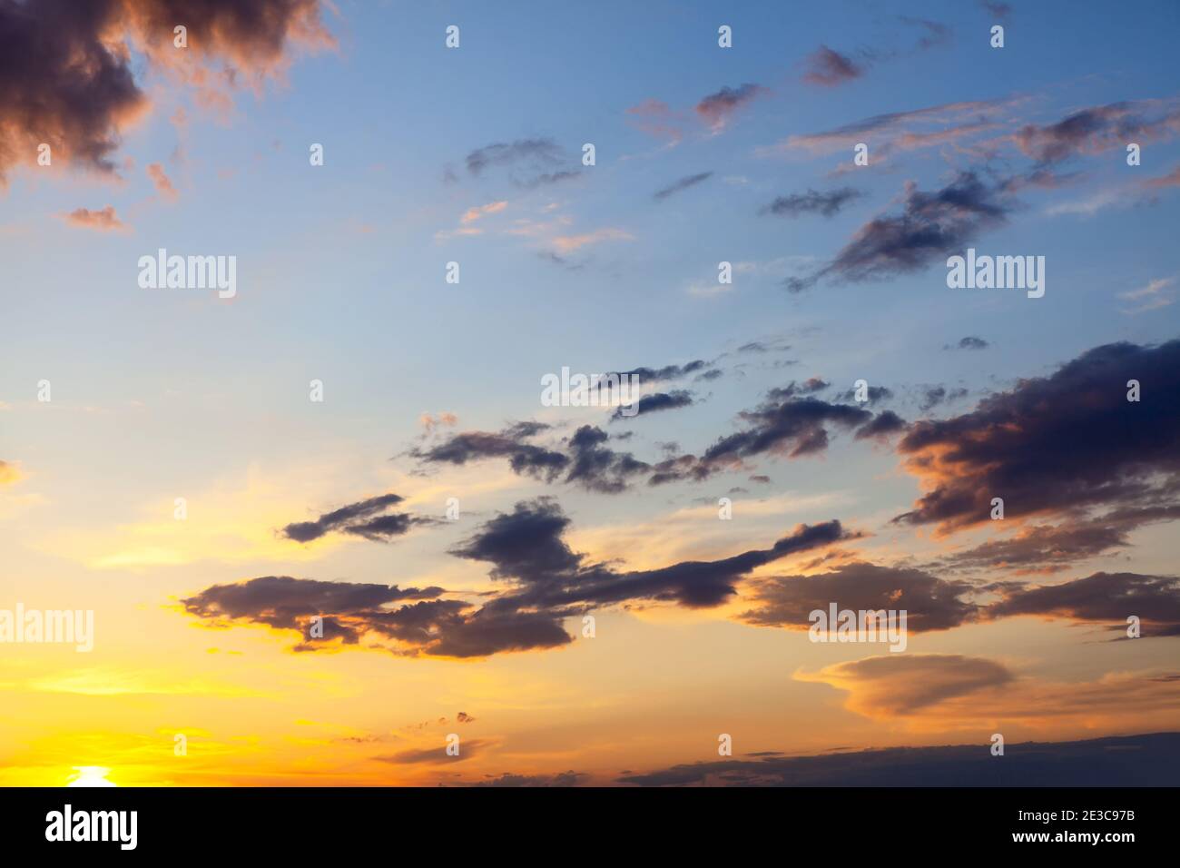 Morning Heaven with sunrise . Sky with soft dawn light Stock Photo - Alamy